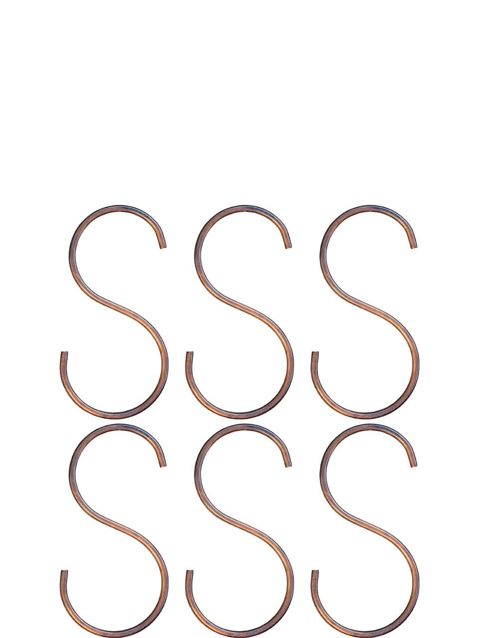 Mini 'Kobber/Messing-look' S-Krog (sæt m. 6 stk. / 1 str.) - Tilbehør t ...