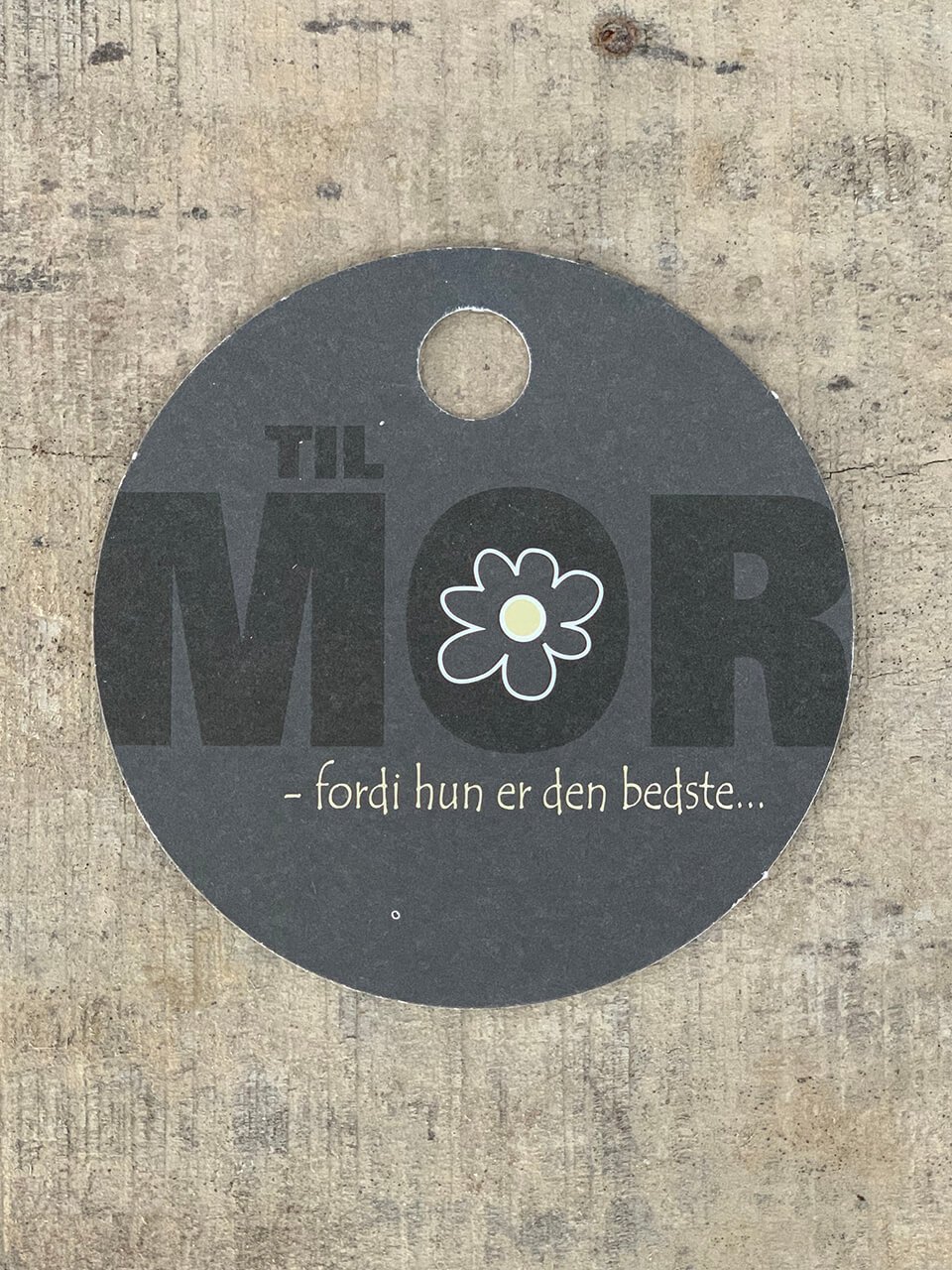 Sort/Hvid Kort - Mor er den bedste (pakke m. 20 stk.) - Runde Kort - Sort/Hvid - A2 Living ApS