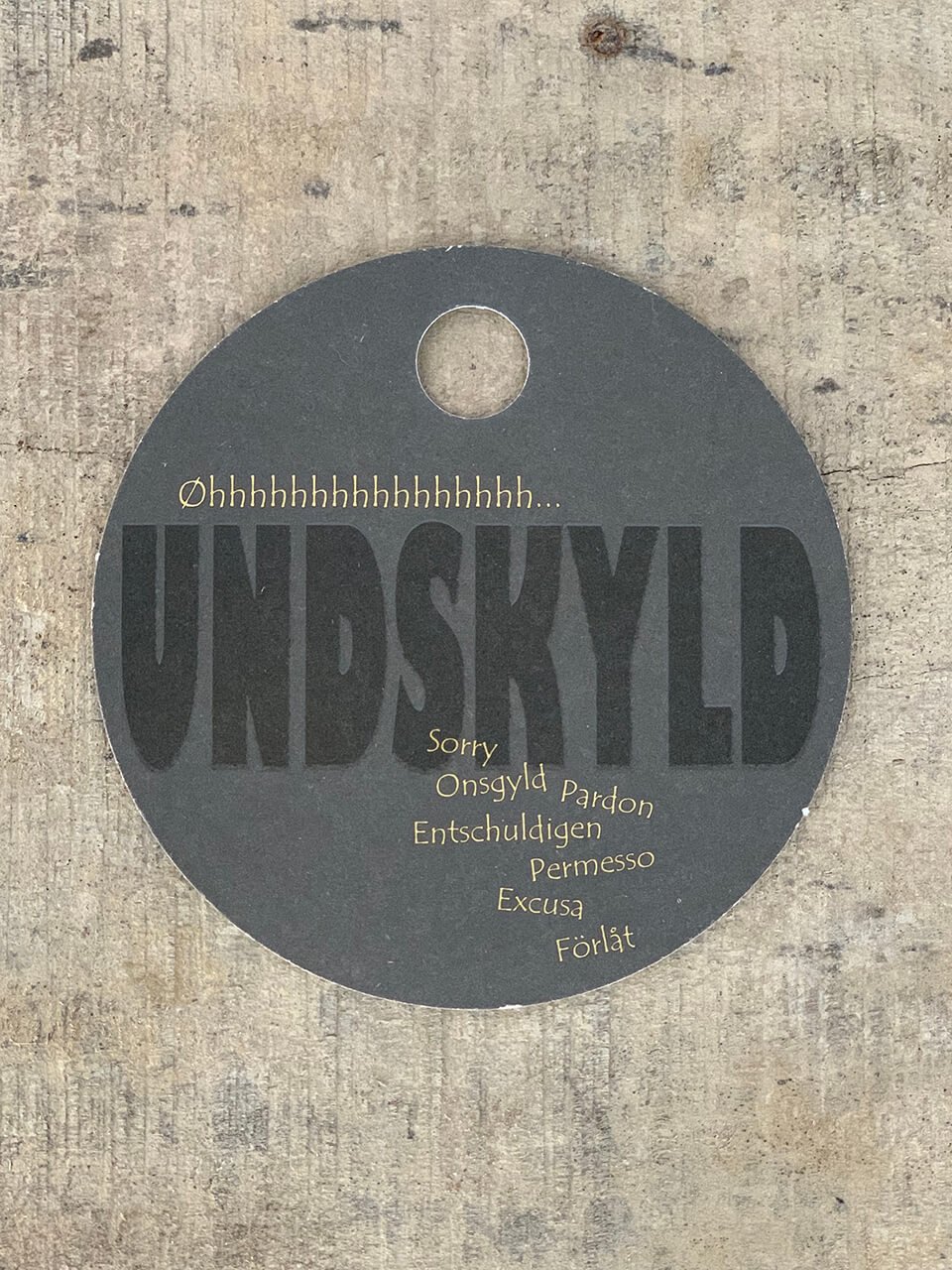 Sort/Hvid Kort - Undskyld... (pakke m. 20 stk.) - Runde Kort - Sort ...