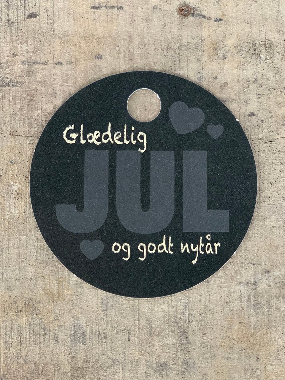 Sort/Hvid Kort - Glædelig Jul (pakke m. 20 stk.) - Runde Kort - Sort/Hvid - A2 Living ApS