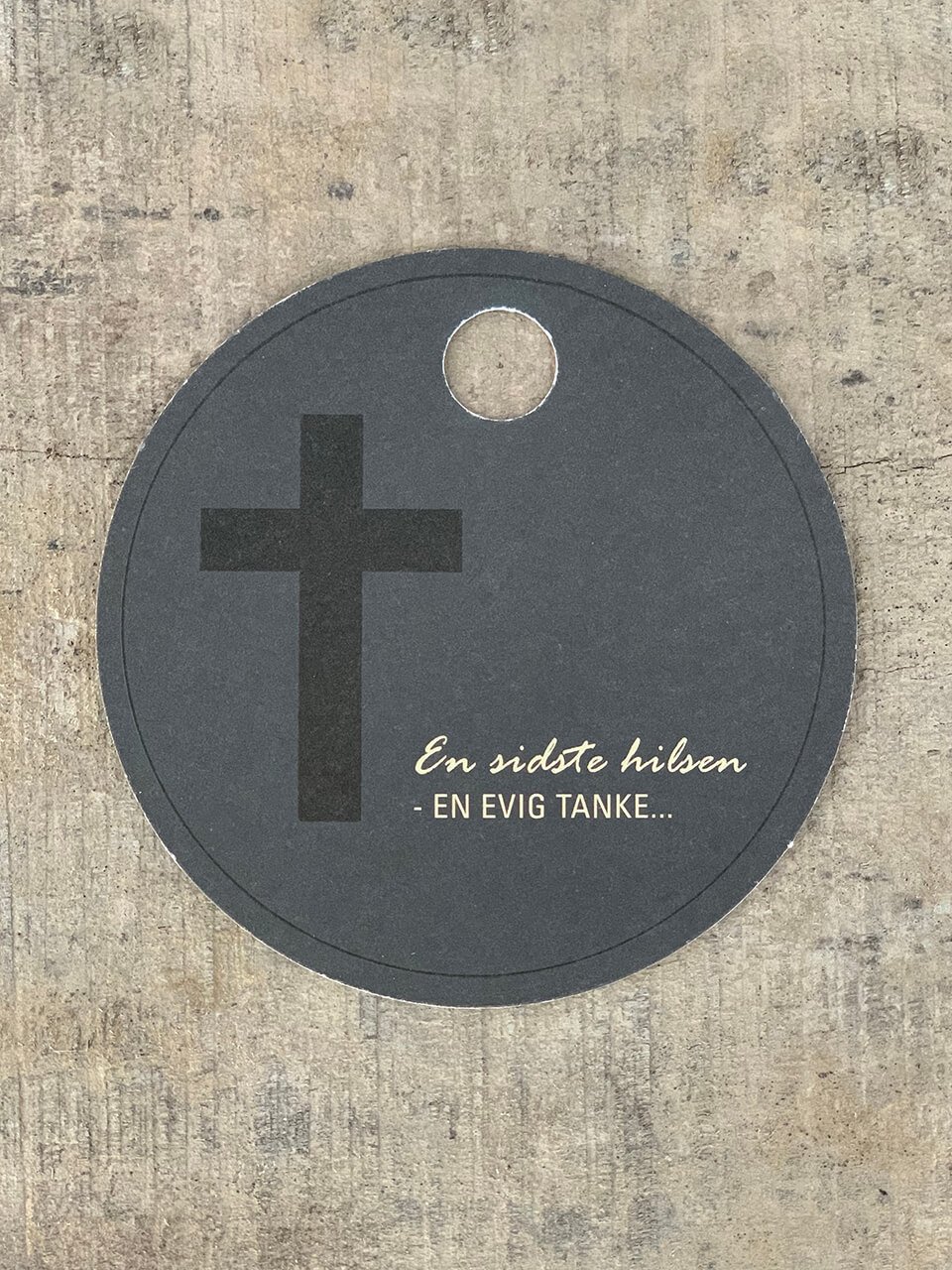 Sort/Hvid Kort - Sidste hilsen Kors (pakke m. 20 stk.) - Runde Kort - Sort/Hvid - A2 Living ApS