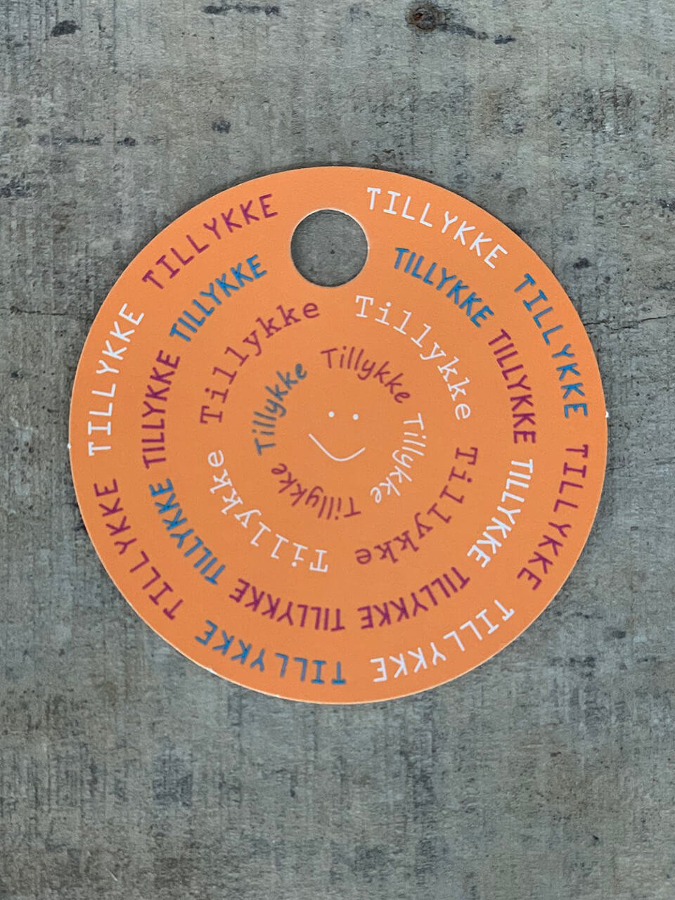 Farve Kort - Tillykke circle (pakke m. 20 stk.) - Runde Kort - Farve ...