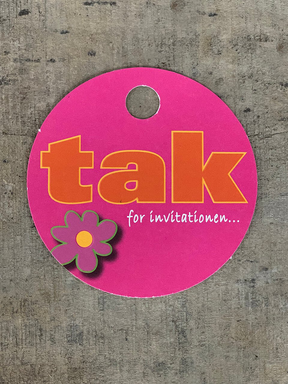 Farve Kort - Tak for invitation (pakke m. 20 stk.) - Runde Kort - Farve ...