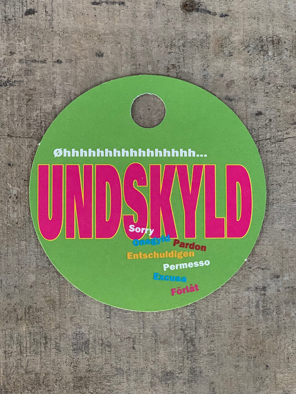 Farve Kort - Undskyld (pakke m. 20 stk.) - Runde Kort - Farve - A2 ...