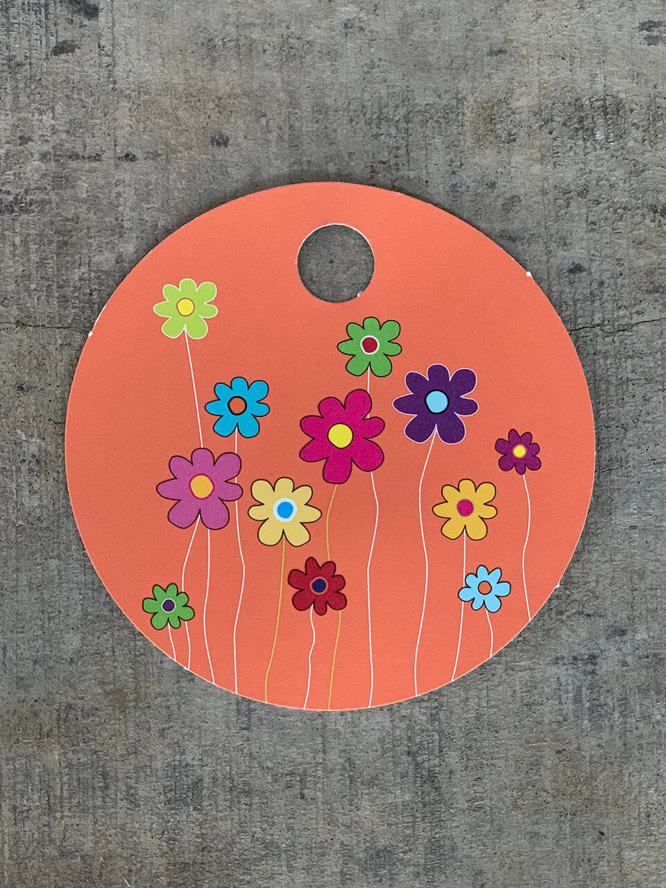 Farve Kort - Flower stalk orange (pakke m. 20 stk.) - Runde Kort ...